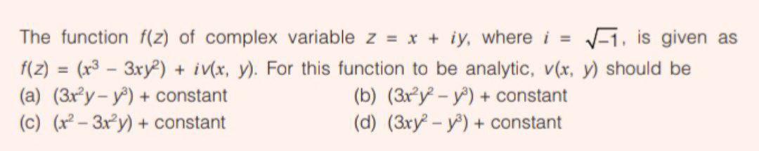 Solved The function f(z) of complex variable z = x + iy, | Chegg.com