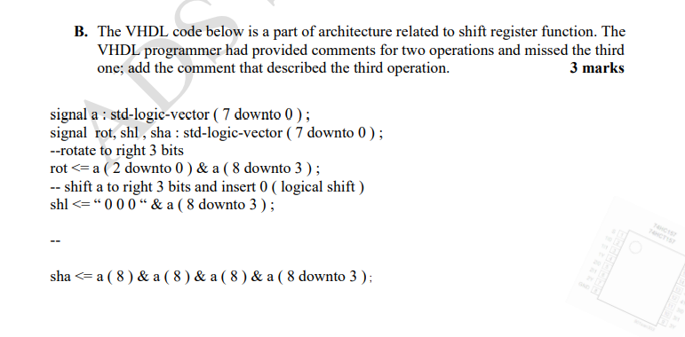 B. The VHDL code below is a part of architecture | Chegg.com