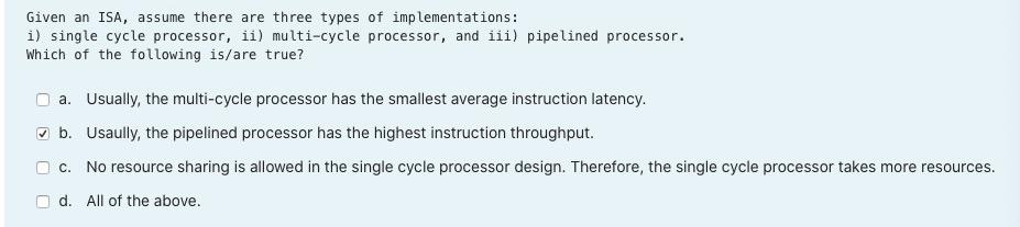Solved Given an ISA, assume there are three types of | Chegg.com