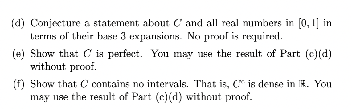 (20 points) Let C⊆[0,1] be the Cantor middle third | Chegg.com