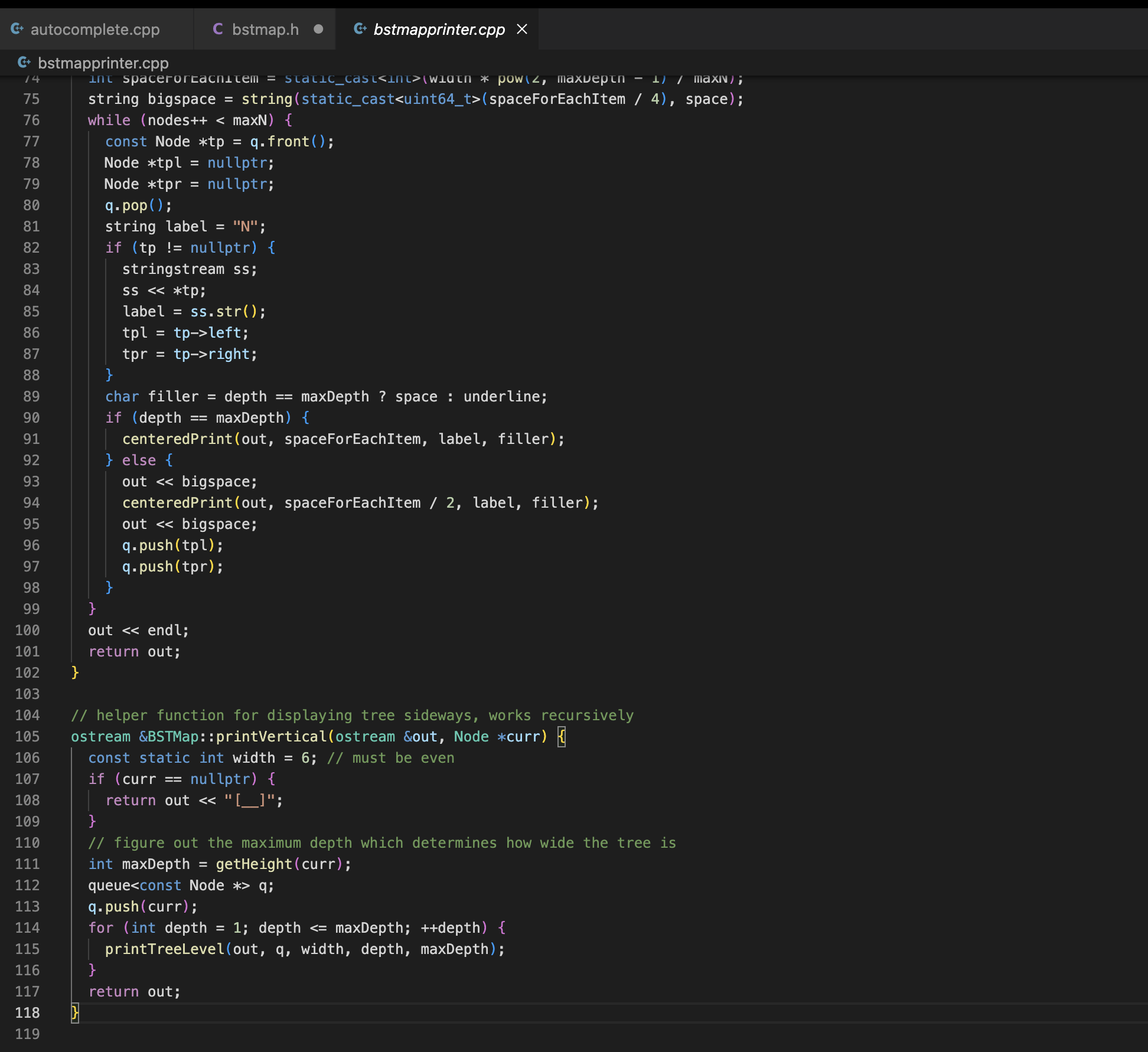 Solved Write a c++ program to implement autocomplete for a | Chegg.com