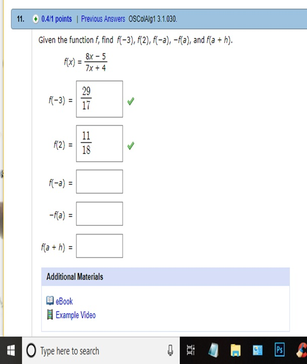 Solved 11. 0.4/1 points | Previous Answers OSCOlAlg1 3.1.030 | Chegg.com Solved 11. 0.4/1 points | Previous Answers OSCOlAlg1 3.1.030 | Chegg.com