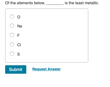 Solved Of the elements below, is the most metallic. Kr O Cl | Chegg.com