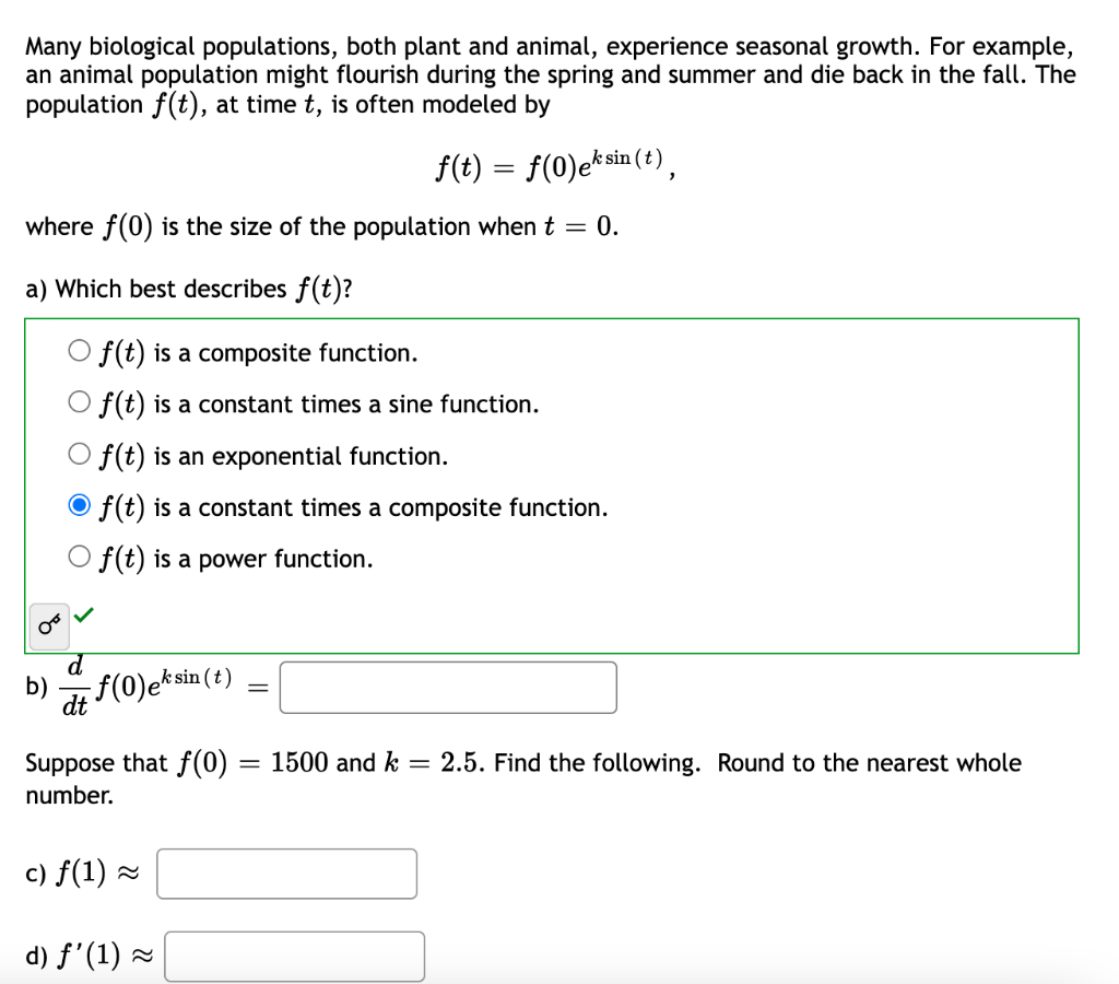 Solved Many biological populations, both plant and animal, | Chegg.com