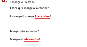 ITS INTRO TO FRENCH CLASS . PLEASE TYPES THE ANSWER, | Chegg.com