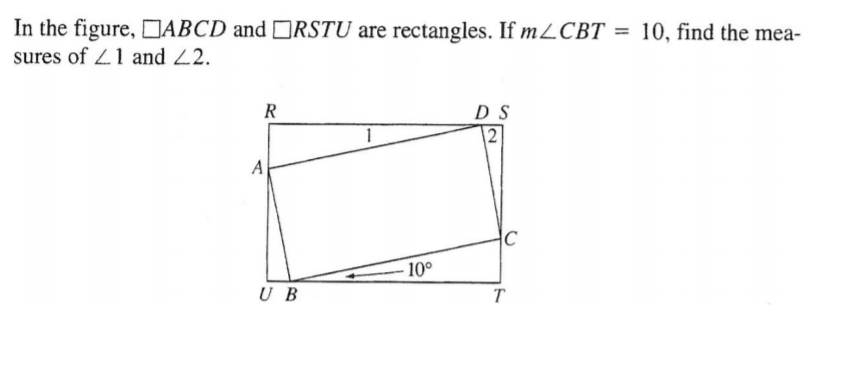 Solved In the figure, ABCD and RSTU are rectangles. If m2 | Chegg.com