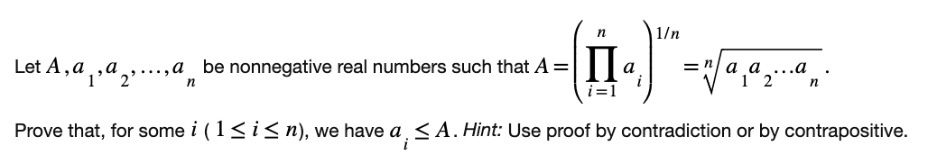 Solved Let A,a1,a2,…,an be nonnegative real numbers such | Chegg.com