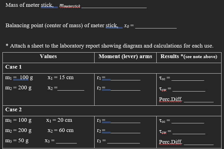 Solved Fill out cases 1 and 2 using the information on the | Chegg.com