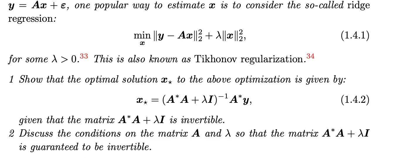 Solved y=Ax+ε, one popular way to estimate x is to consider | Chegg.com