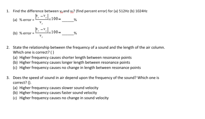 Solved Air Column Resonance: The Speed of Sound in Air I | Chegg.com
