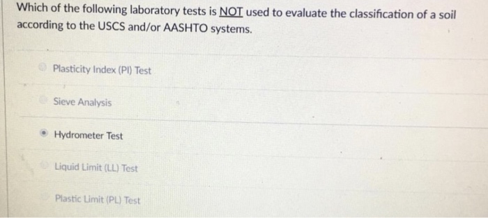 Solved Which of the following laboratory tests is NOI used | Chegg.com