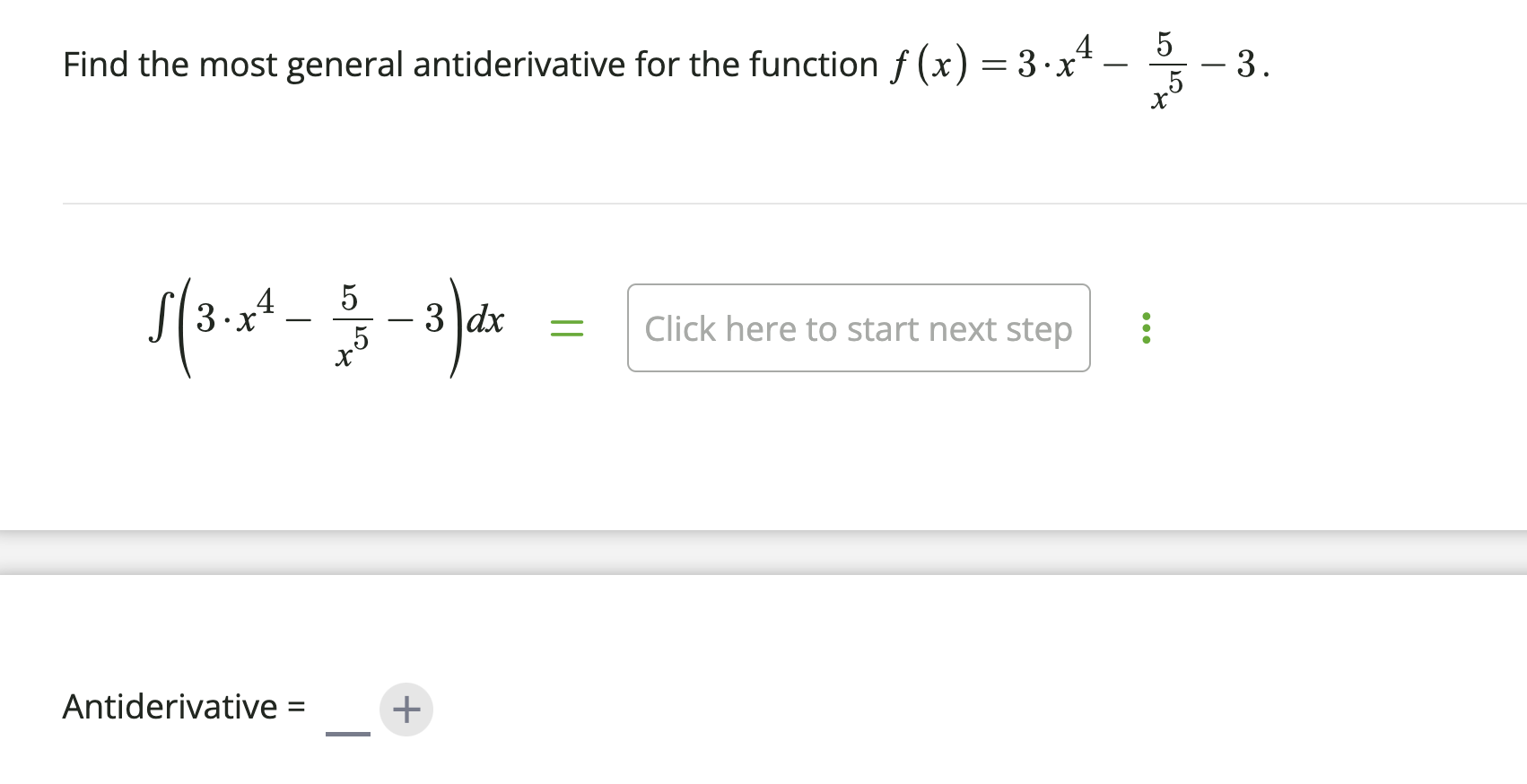 Solved Find the most general antiderivative for the function | Chegg.com