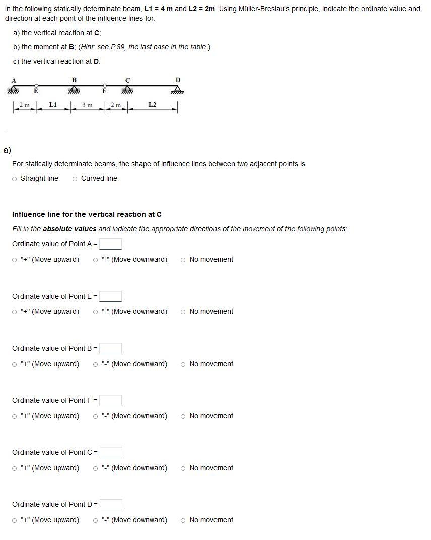 Solved In the following statically determinate beam, L=mm | Chegg.com