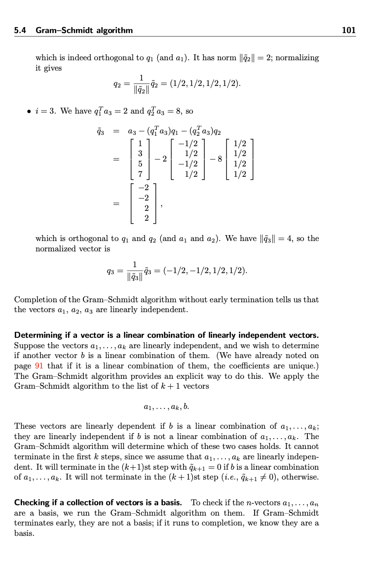 2. (10 points) Modified Gram-Schmidt. Page 101 of | Chegg.com