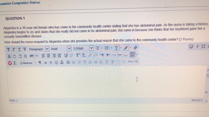 Solved uestion Completion Status QUESTION 1 Alejandra is a | Chegg.com