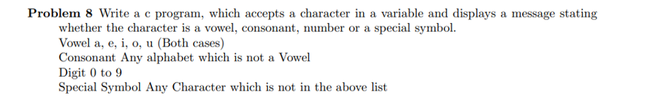 Solved Problem 8 Write a c program, which accepts a | Chegg.com