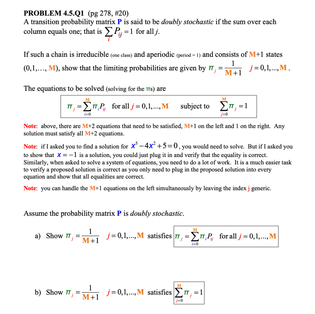 Solved PROBLEM 4.5.Q1 (pg 278, \#20) A transition | Chegg.com