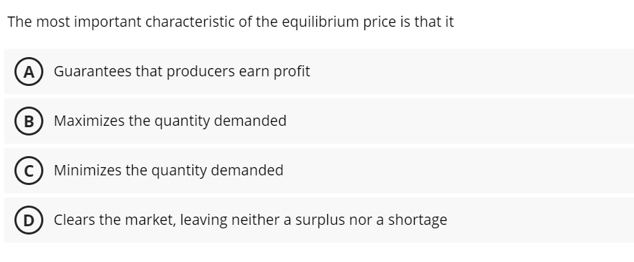 Solved The most important characteristic of the equilibrium | Chegg.com