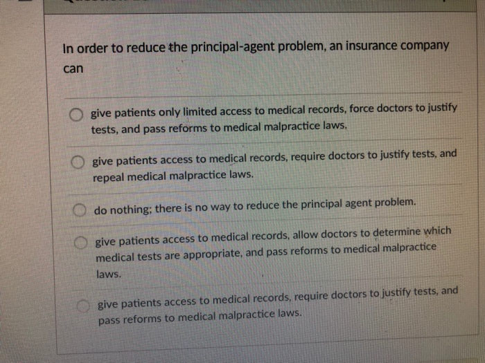 Solved In order to reduce the principal-agent problem, an | Chegg.com