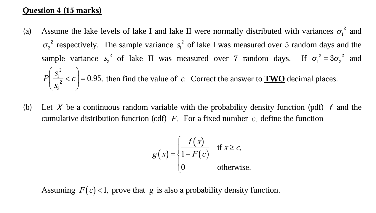 (b) ﻿Let x be ﻿a continuous random variable with the | Chegg.com