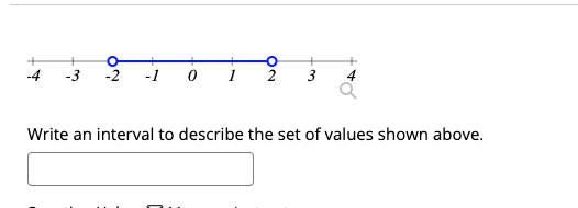 Solved + -3 ai - 1 1 O 2 3 Write an interval to describe the | Chegg.com
