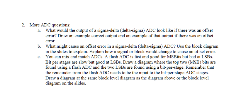 This assignment is to test your understanding of ADCs | Chegg.com