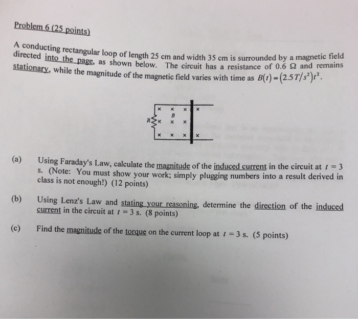 Solved A conducting rectangular loop of length 25 cm and | Chegg.com