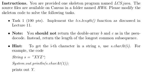 Solved LCS.java public class LCS { public static | Chegg.com