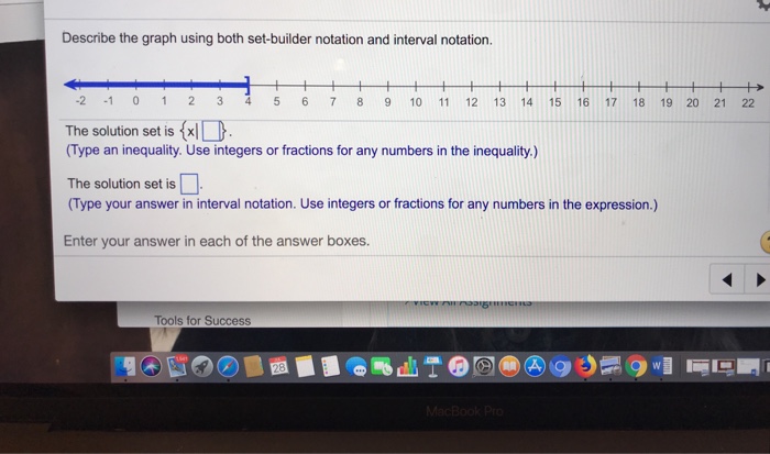 Solved Describe the graph using both set-builder notation | Chegg.com
