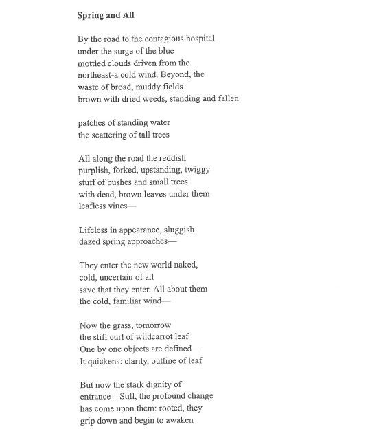 Solved In the following poem by William Carlos Williams | Chegg.com