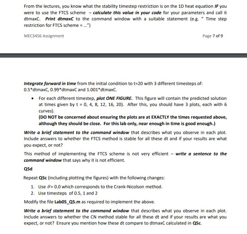 Question 5 [28 Marks Total The Theta Scheme Is A