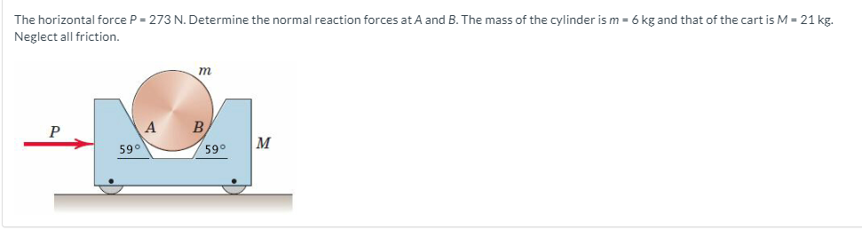 Solved Find normal force on cylinder at Point A and point P: | Chegg.com
