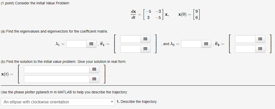 Solved (1 point) Consider the Initial Value Problem (a) Find | Chegg.com