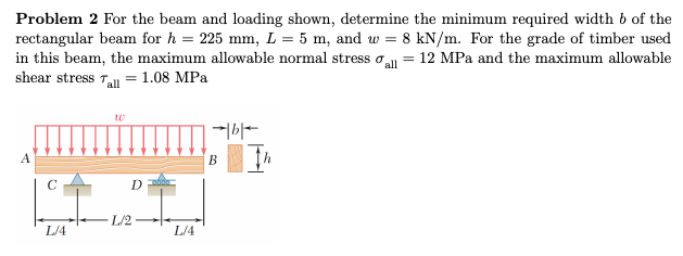 Solved For the beam and loading shown, determine the minimum | Chegg.com