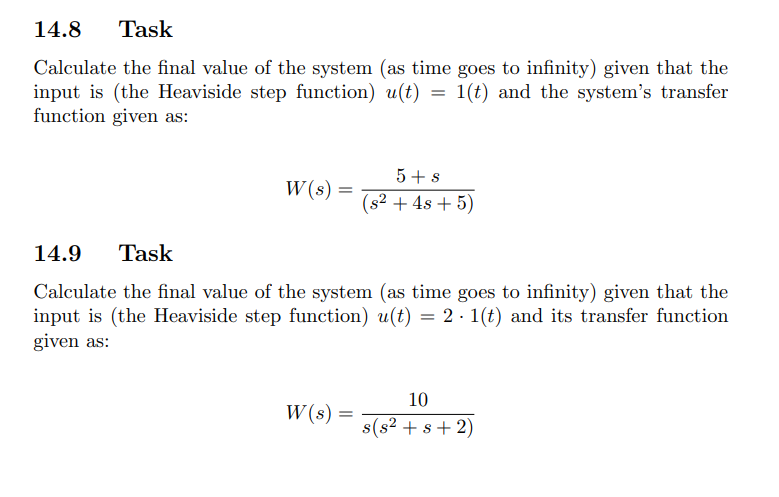 Solved Calculate the final value of the system (as time goes | Chegg.com