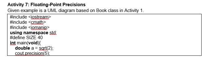 Solved Activity 6: Field width using width and setw Given a | Chegg.com