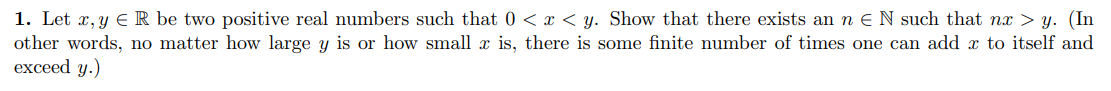 Solved 1. Let x,y∈R be two positive real numbers such that | Chegg.com