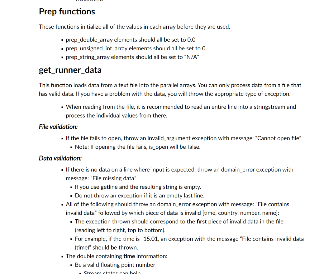 Prep functions These functions initialize all of the | Chegg.com