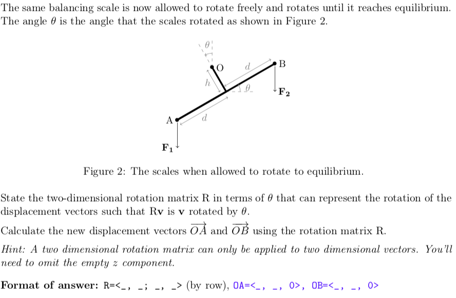 A T-shaped balancing scale is set up to pivot about | Chegg.com