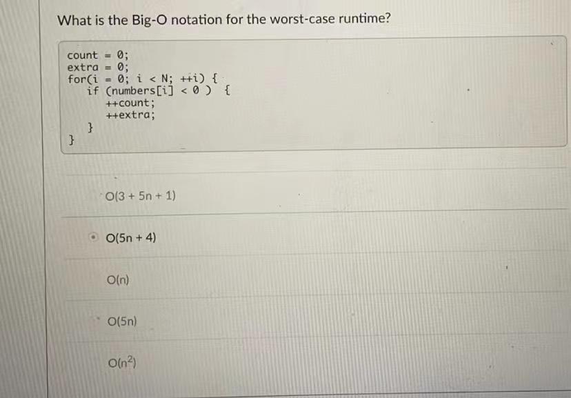 Solved What is the Big-O notation for the worst-case | Chegg.com