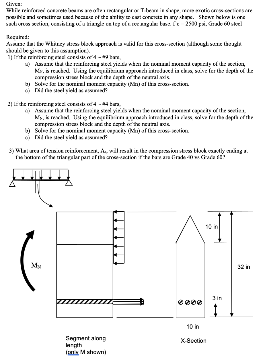 Solved While reinforced concrete beams are often rectangular | Chegg.com