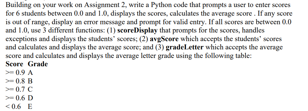 Solved Building on your work on Assignment 2, write a Python | Chegg.com
