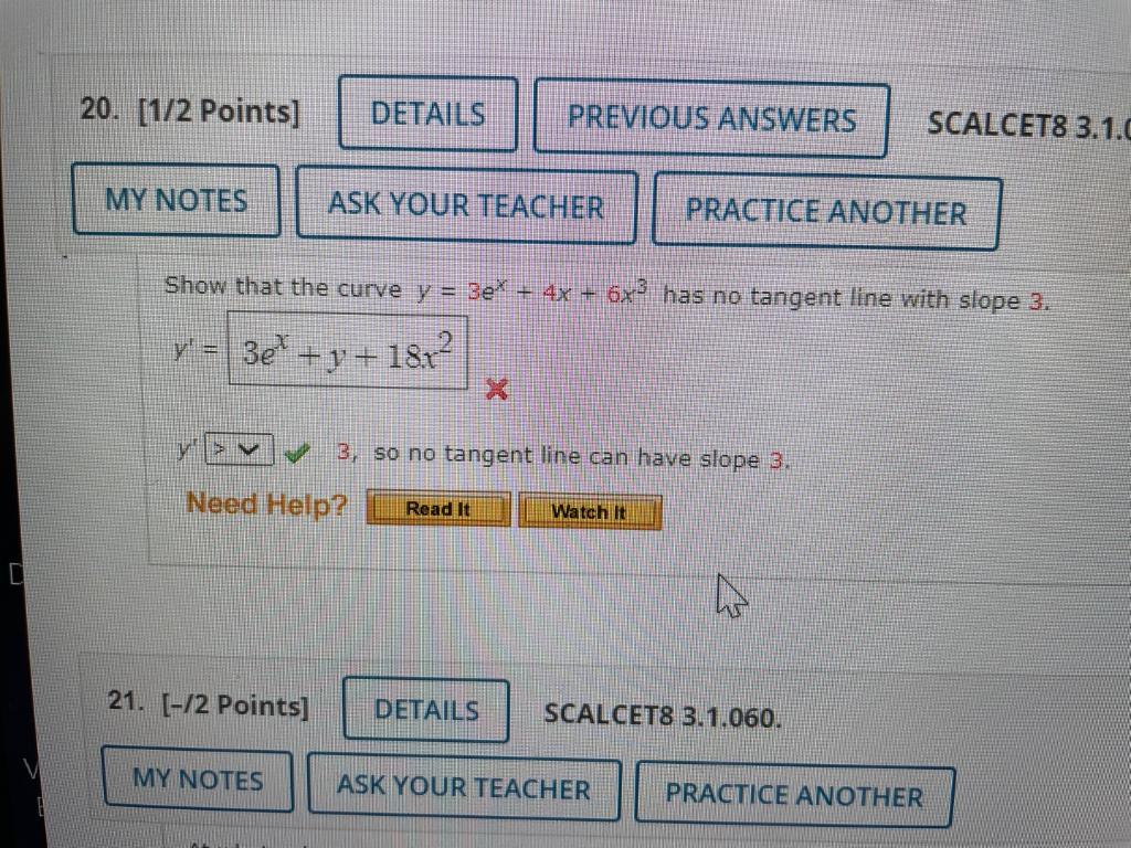 Solved 20. [1/2 Points] DETAILS PREVIOUS ANSWERS SCALCET8 | Chegg.com