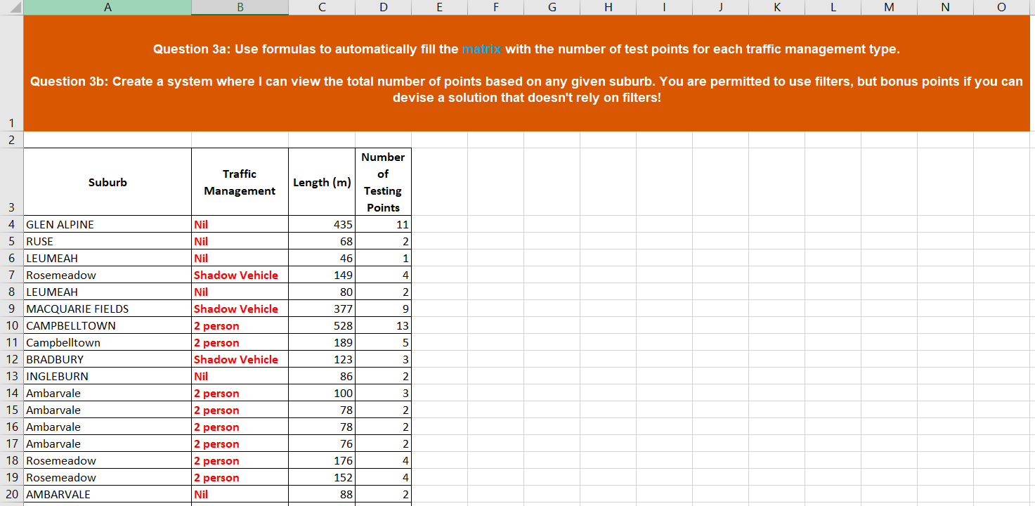Solved Question 3a: Use formulas to automatically fill the | Chegg.com