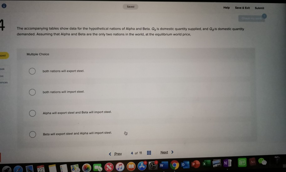 Solved Saved Help Save & Exit Subm Domestic Market For | Chegg.com