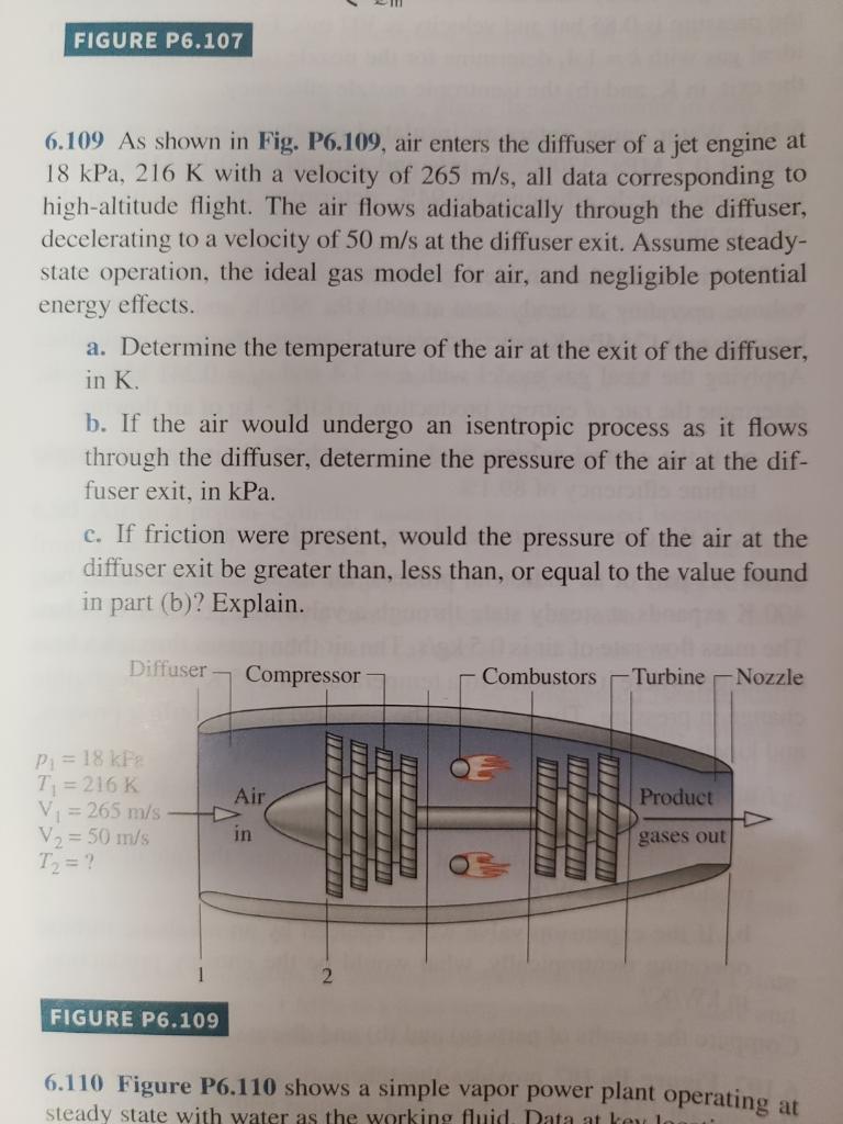 Solved FIGURE P6.107 6.109 As shown in Fig. P6.109, air | Chegg.com