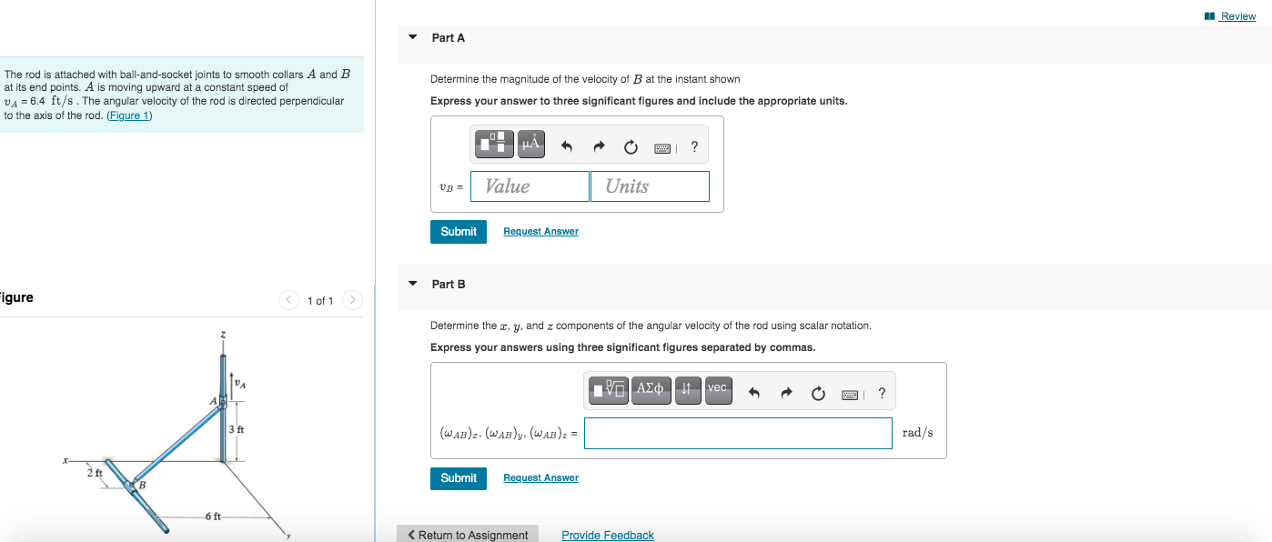 Solved The rod is attached with ball-and-socket joints to | Chegg.com