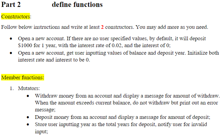 Solved Develop An Application That Simulates Bank Account 