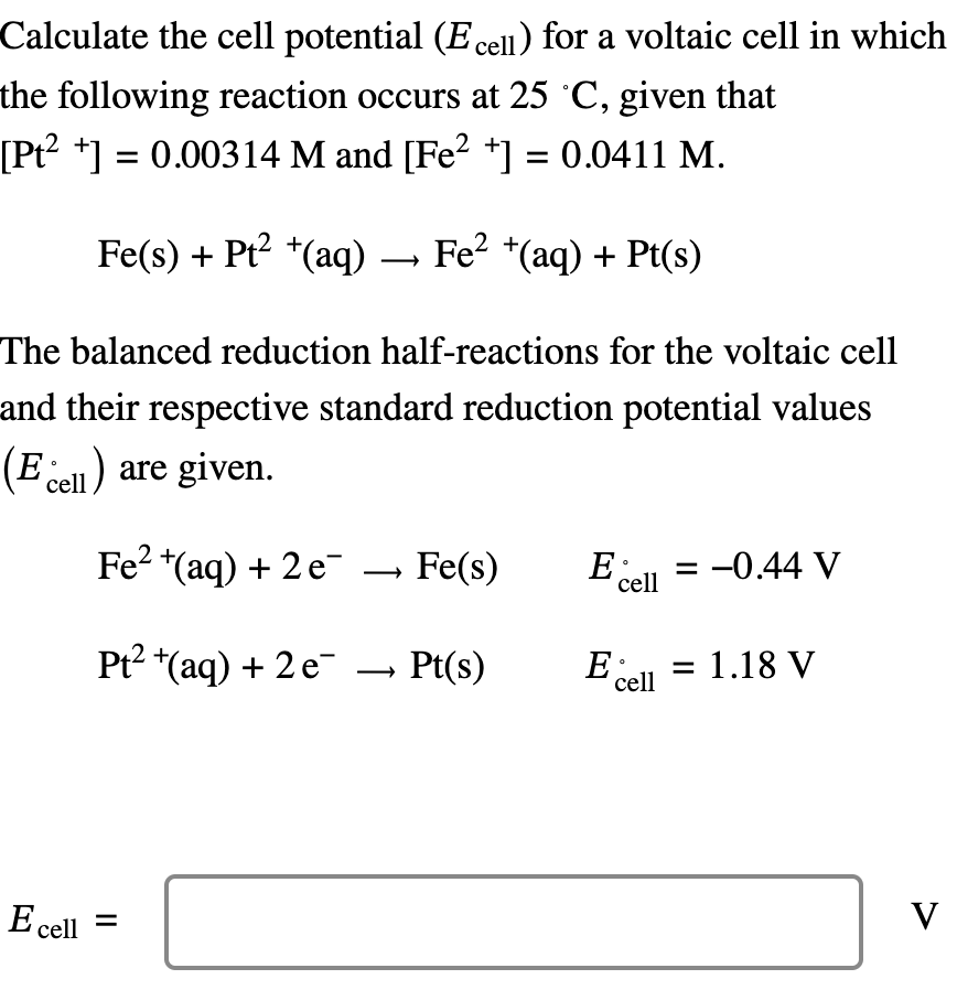 Solved Consider the following voltaic cell. | Chegg.com