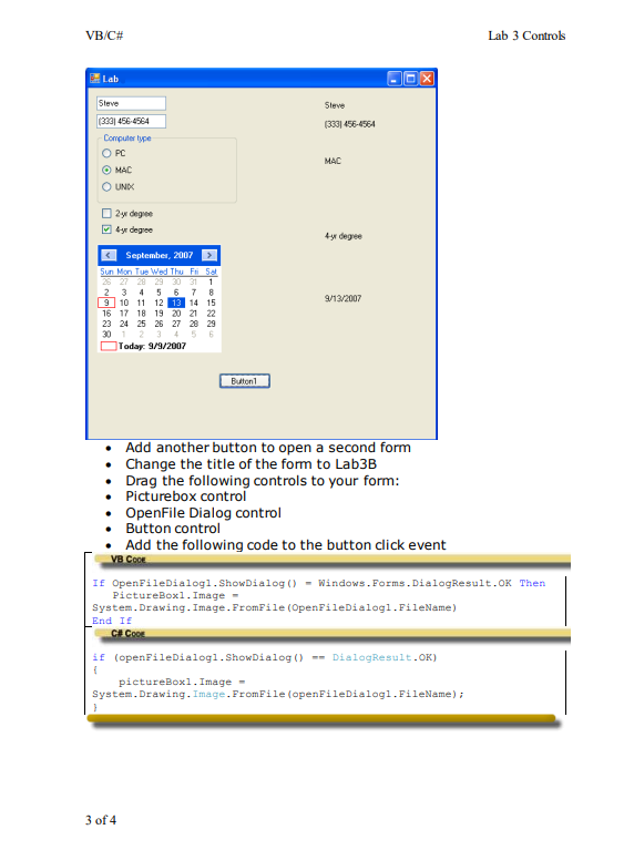 Solved VB/C# Lab 3 Controls Lab 3 – Input Controls The | Chegg.com